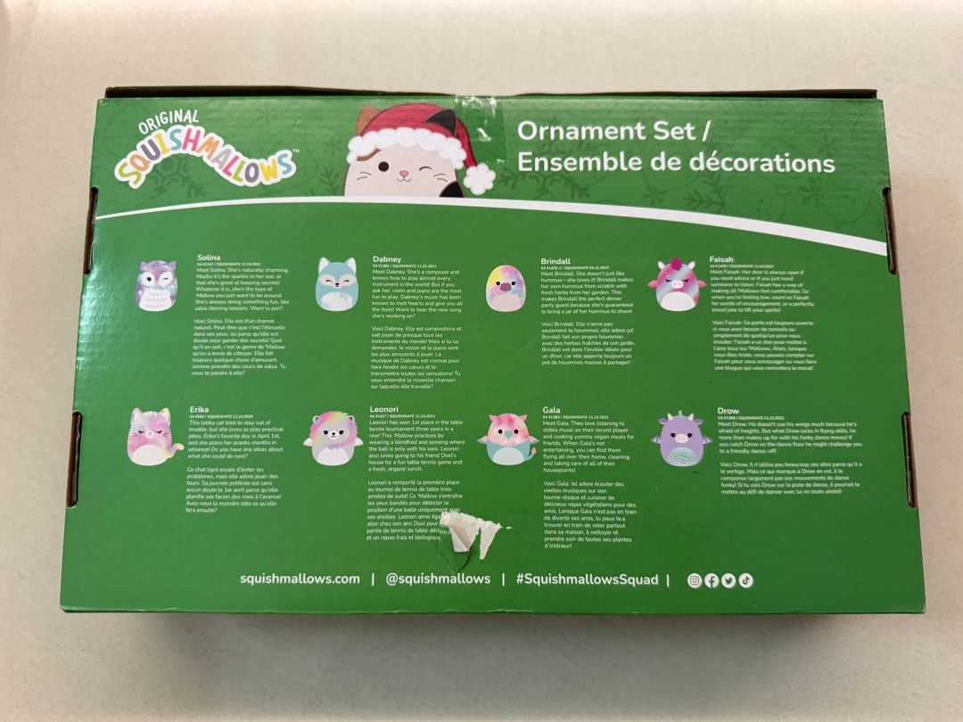 Squishmallows Original Ornament Set - 8 Pieces, Hobbies & Toys, Toys ...