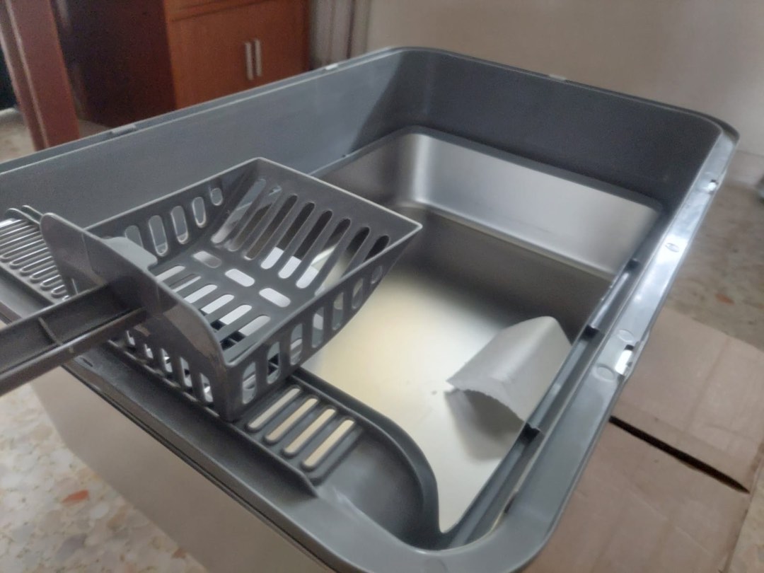 Stainless Steel Cat Litter Box with Scoop, Pet Supplies, Homes & Other ...