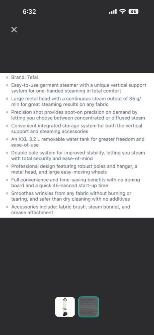 Tefal Garment Steamer, TV & Home Appliances, Irons & Steamers on Carousell