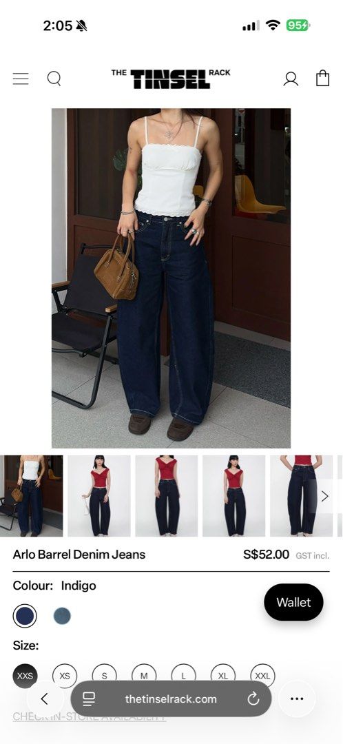 The Tinsel Rack Arlo Barrel Denim Jeans - Indigo, Women's Fashion ...