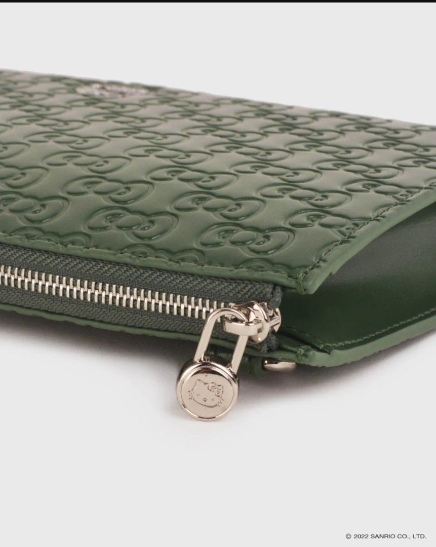 TOS x Hello Kitty Wristlet Clutch (Forest), Luxury, Bags & Wallets on ...