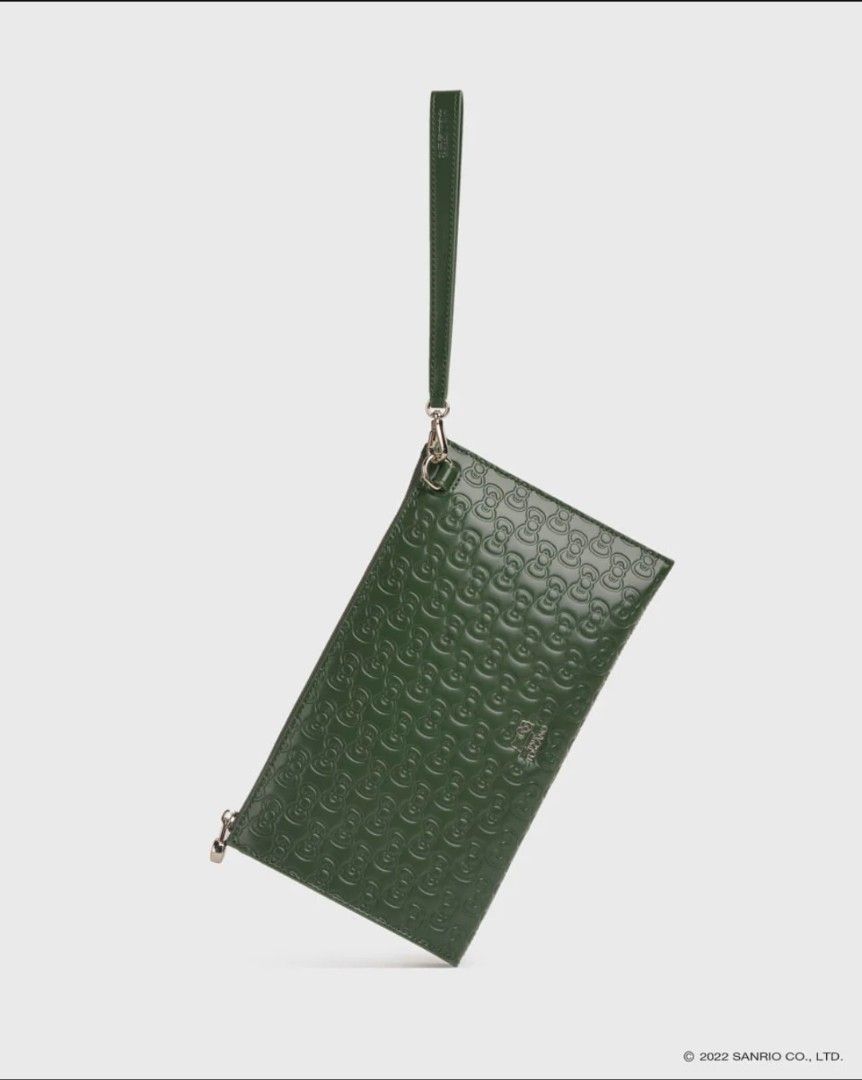 TOS x Hello Kitty Wristlet Clutch (Forest), Luxury, Bags & Wallets on ...