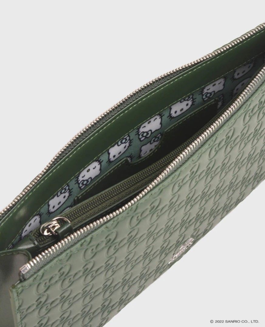TOS x Hello Kitty Wristlet Clutch (Forest), Luxury, Bags & Wallets on ...