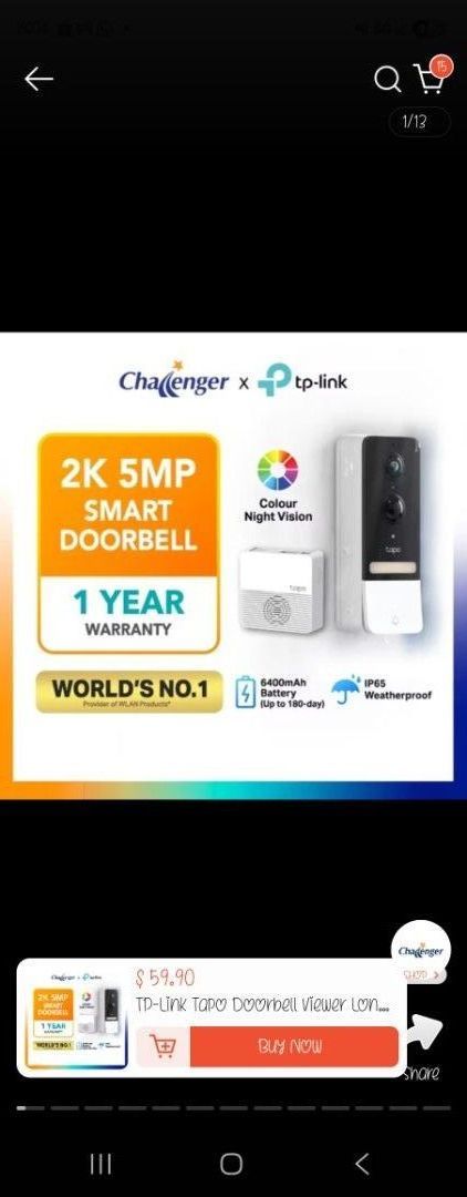 TP Link Tapo Doorbell Viewer, TV & Home Appliances, Other Home ...