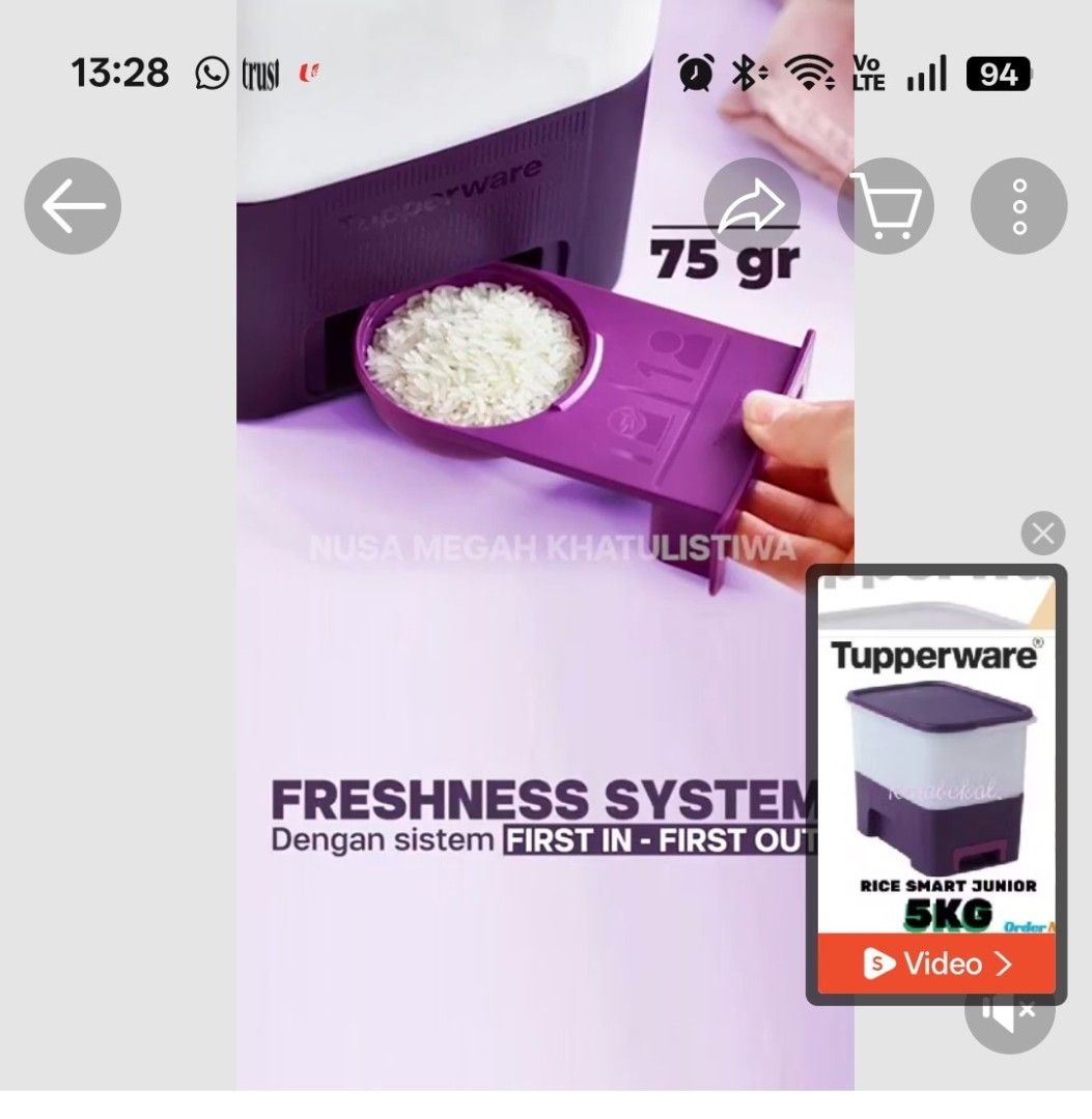 Tupperware Rice Smart Junior 5KG, TV & Home Appliances, Kitchen Appliances, Other Kitchen ...