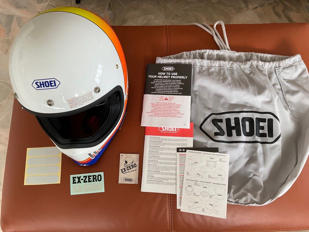 Two Unworn motorcycle helmets Shoei EX-Zero Equation TC2 Helmet - White ...