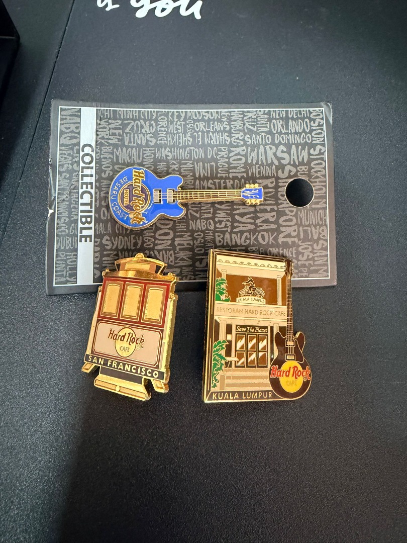 03 x Hard Rock Cafe HRC Pins (Kuala Lumpur, Desaru and San Francisco ...