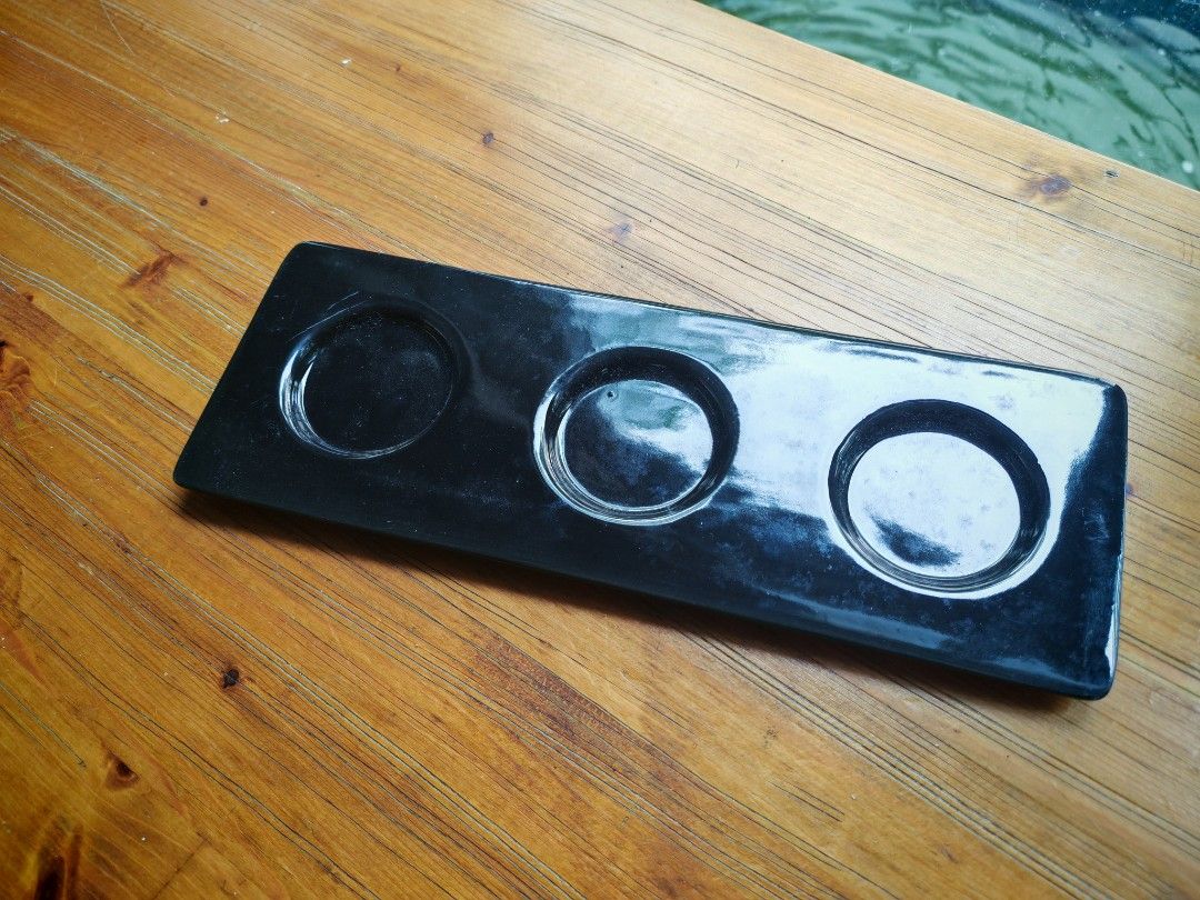10 Black Ceramic Plate for 3 Holes, Furniture & Home Living ...