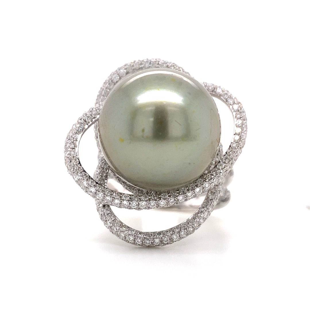 16 mm Pearl & Diamond Ring H508131403, Women's Fashion, Jewelry ...