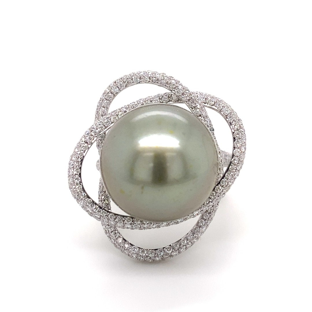 16 mm Pearl & Diamond Ring H508131403, Women's Fashion, Jewelry ...