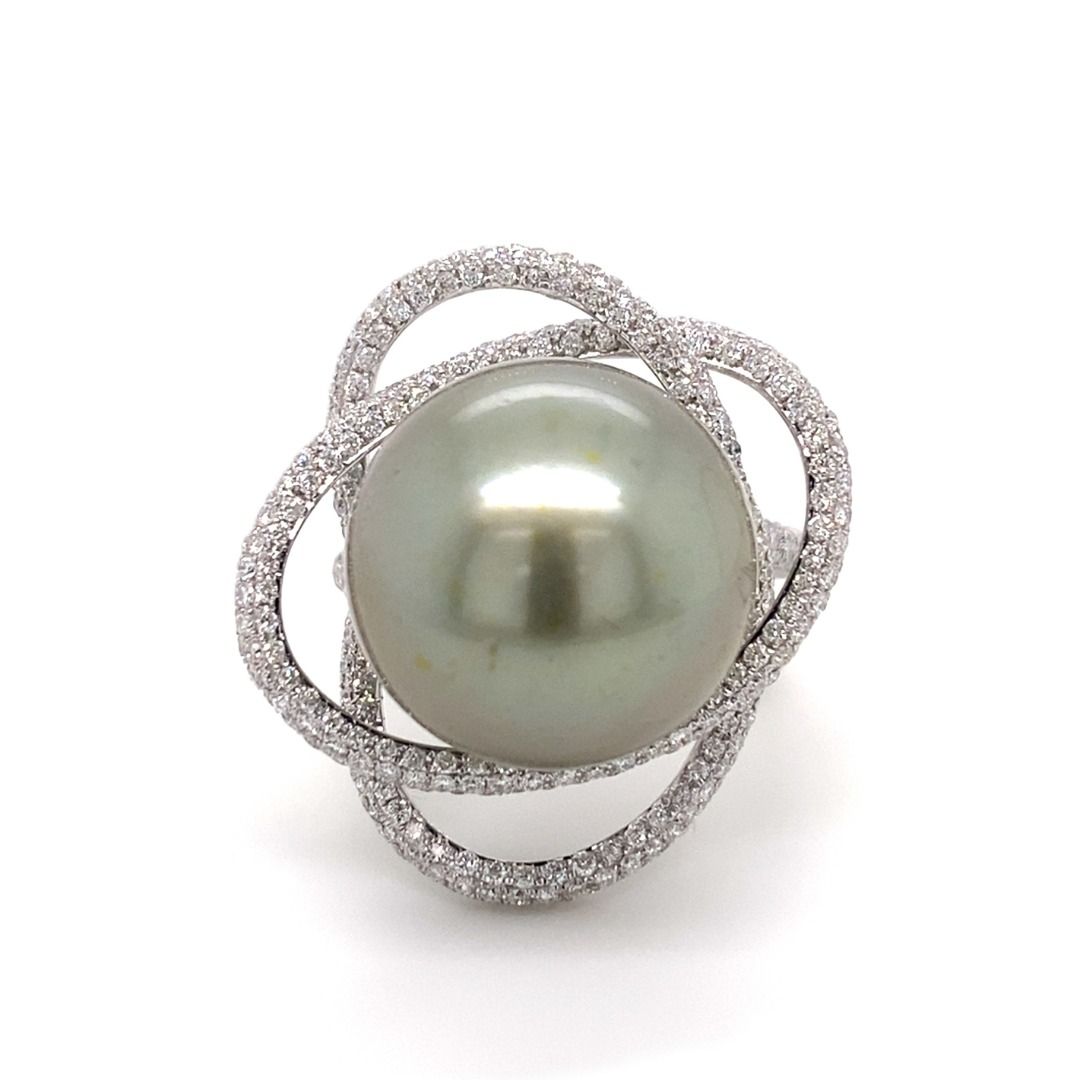 16 mm Pearl & Diamond Ring H508131403, Women's Fashion, Jewelry ...