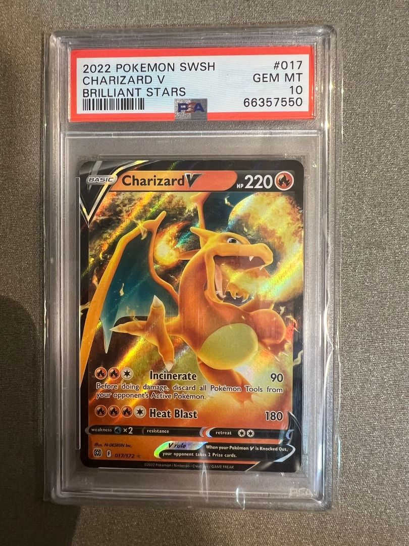 2022 Pokemon SWSH Charizard V Brilliant Stars PSA 10, Hobbies & Toys ...