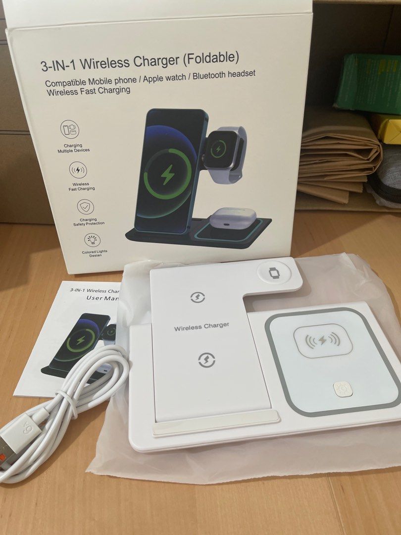 3-in-1 Wireless Charger (Foldable), Mobile Phones & Gadgets, Mobile ...