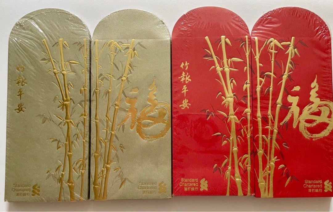 40pcs Standard Chartered red packet angpow bamboo, Hobbies & Toys ...