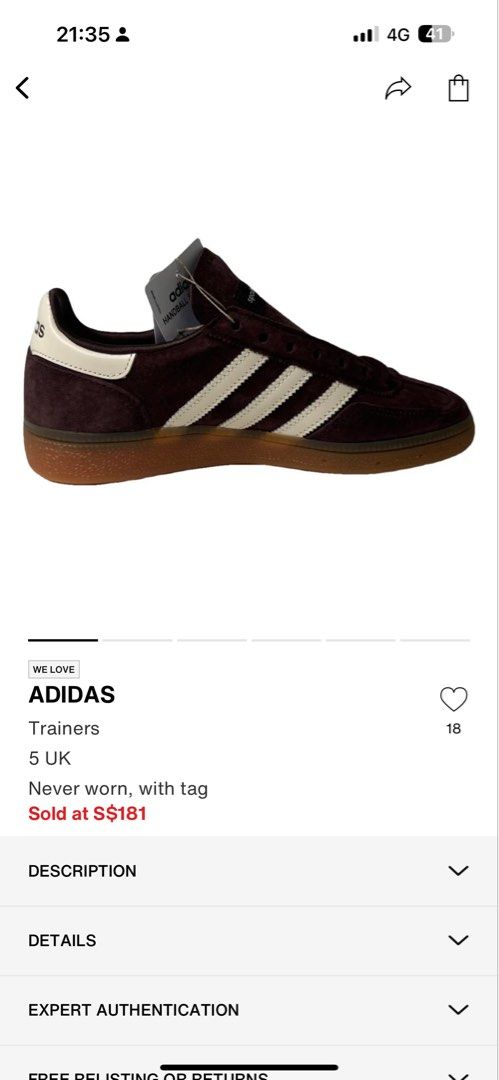 Adidas Handball Spezial SP Trainers - Size 5 UK, Women's Fashion ...
