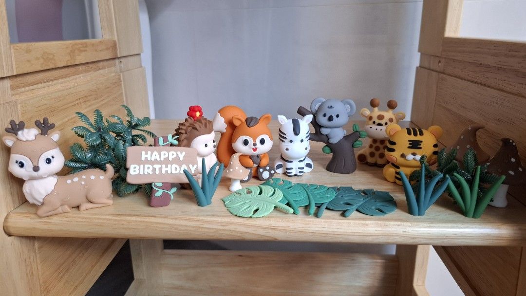 Animal Cake Toppers - Happy Birthday, Hobbies & Toys, Occasions & Party ...