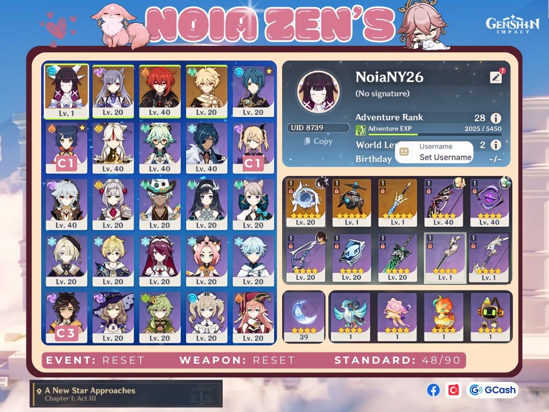 AR28 UNSET ALL COLUMBINA + NOCTURNE'S CURTAIN CALL + KEQING + DILUC ...