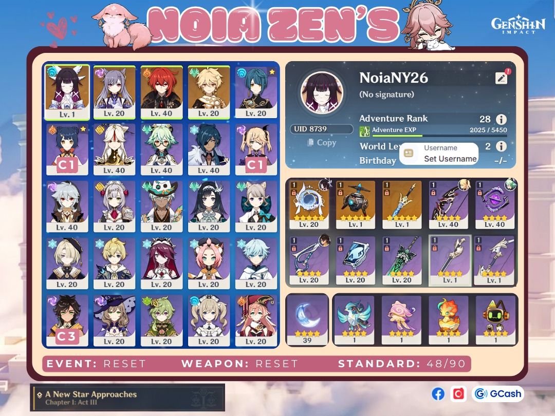 AR28 UNSET ALL COLUMBINA + NOCTURNE'S CURTAIN CALL + KEQING + DILUC ...