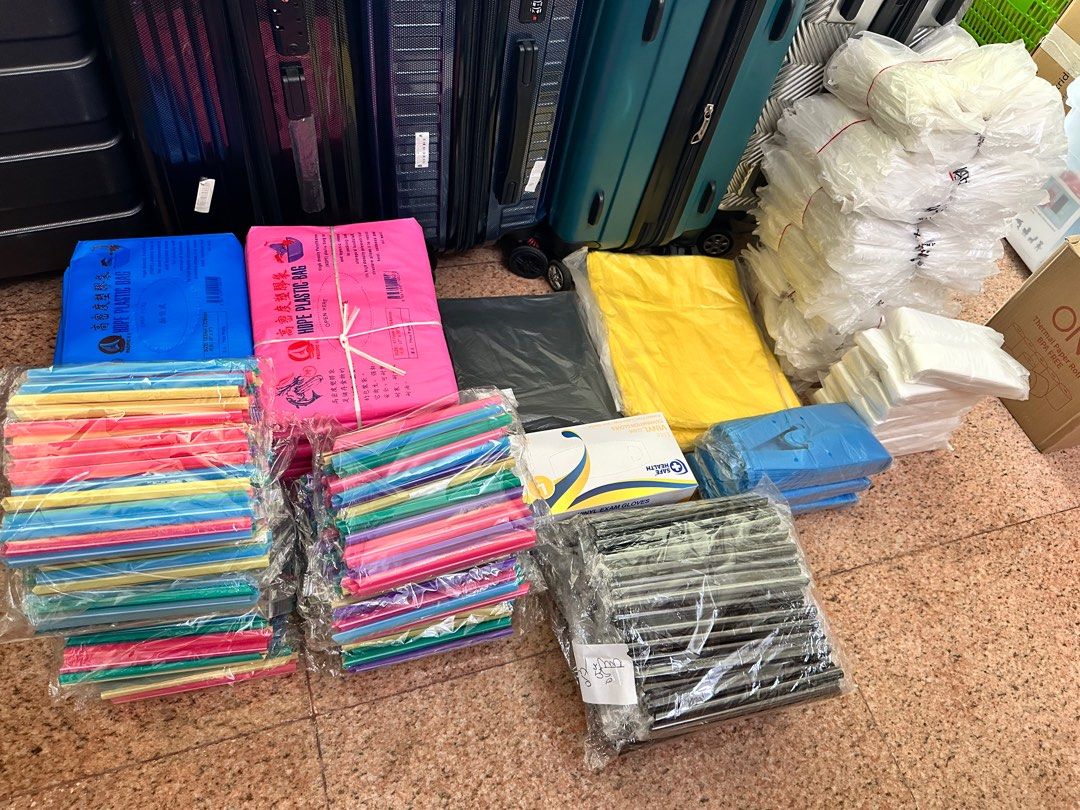 Assorted Plastic Bags, Gloves, and Straws, Everything Else on Carousell