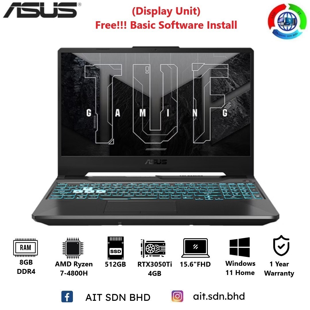 ASUS TUF A15 FA506I-EBHN061W 15.6"FHD Gaming Laptop AMD Ryzen 7-4800H ...