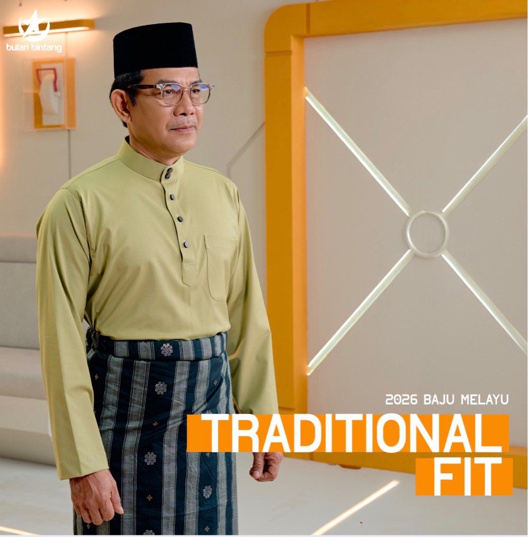 Baju Raya 2026 Bulan Bintang, Men's Fashion, Muslim Wear, Baju Melayu ...