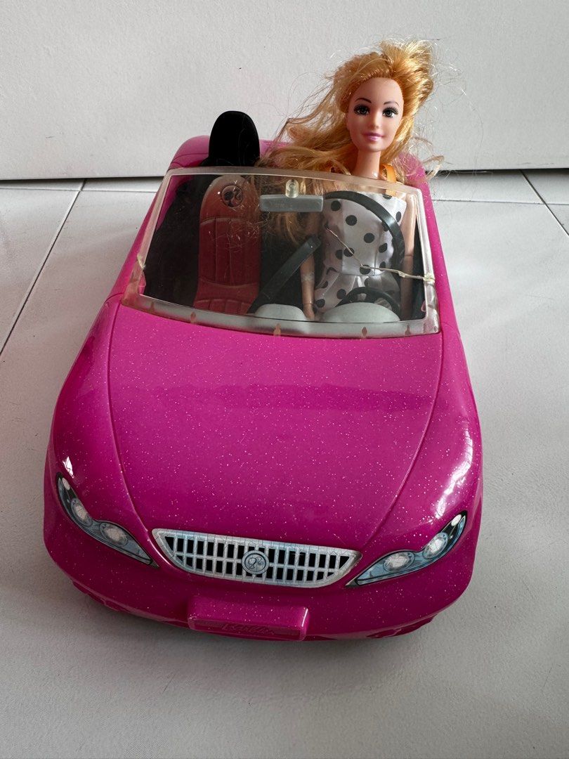 Barbie Pink Convertible Car, Hobbies & Toys, Toys & Games on Carousell