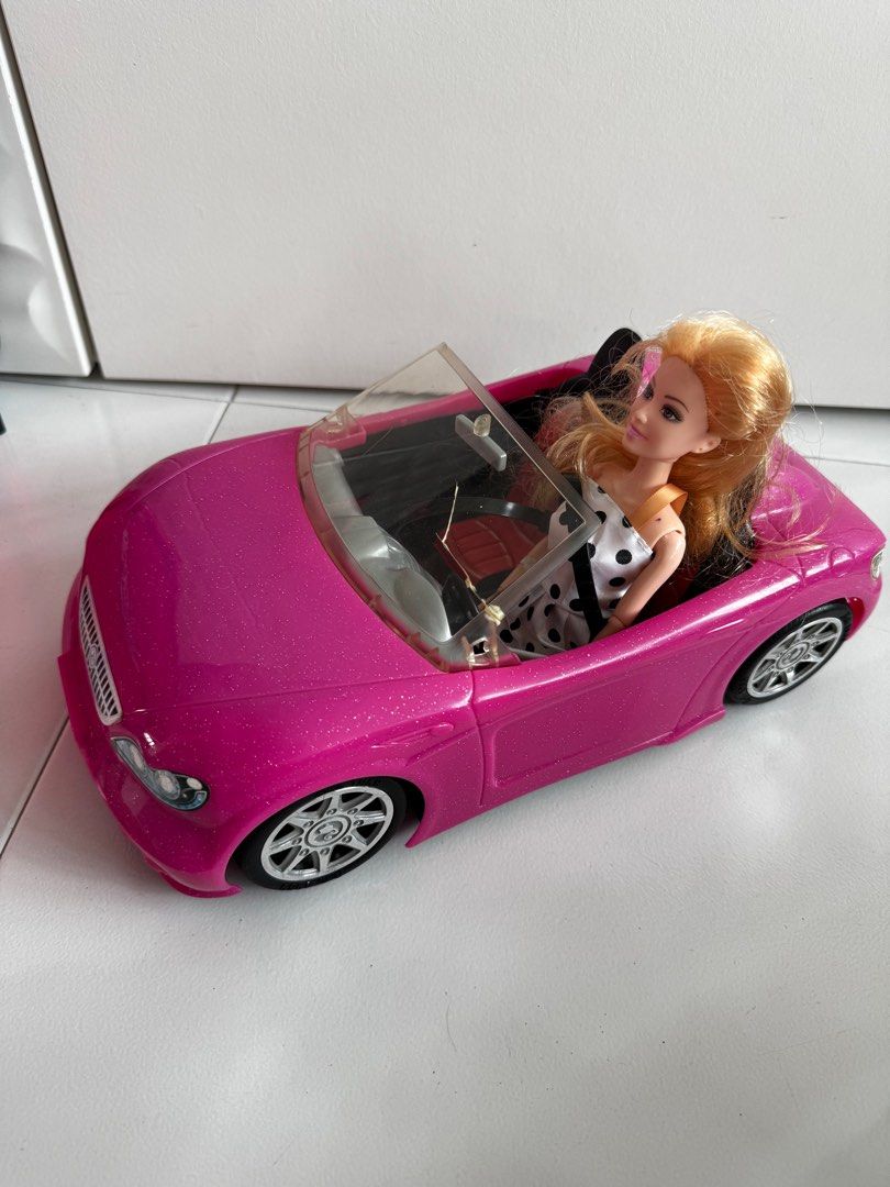 Barbie Pink Convertible Car, Hobbies & Toys, Toys & Games on Carousell