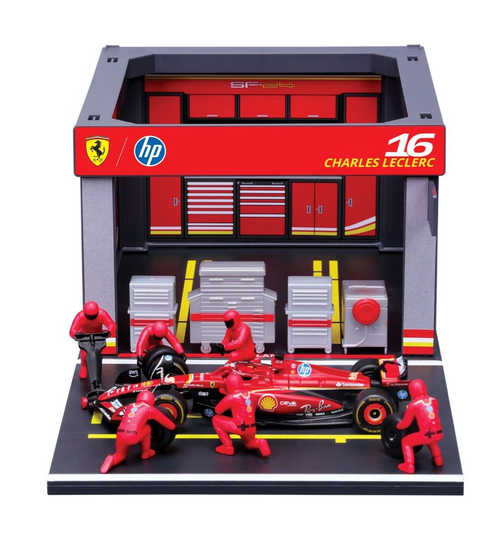 Bburago Ferrari F1 SF-24 2024 Pit Pass #16 Charles Leclerc 1/43 scale ...