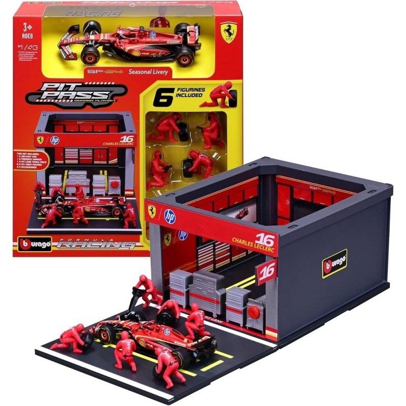 Bburago Ferrari F1 SF-24 2024 Pit Pass #16 Charles Leclerc 1/43 scale ...