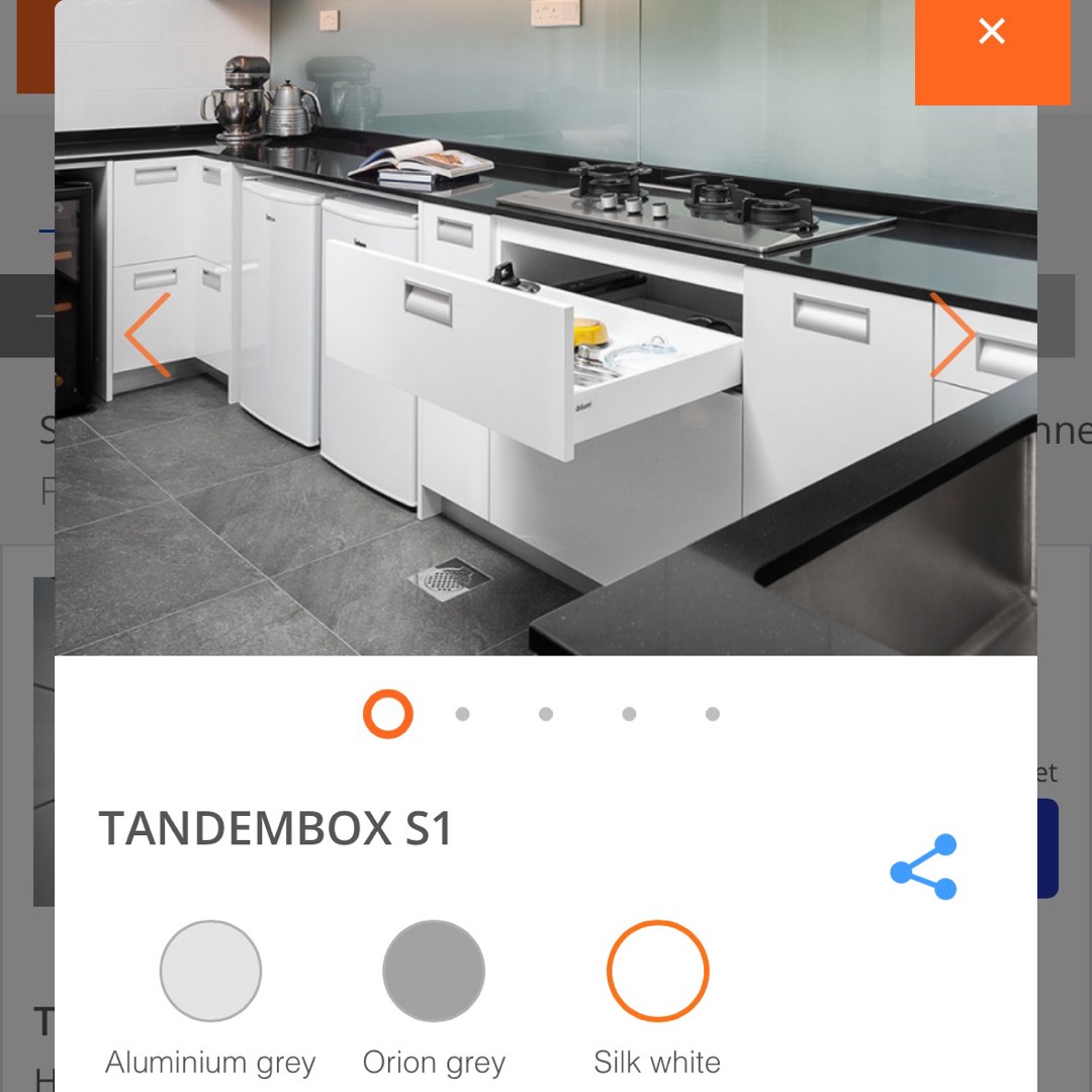 Blum TANDEMBOX S1 Drawer - 500mm, Silk White, Furniture & Home Living ...
