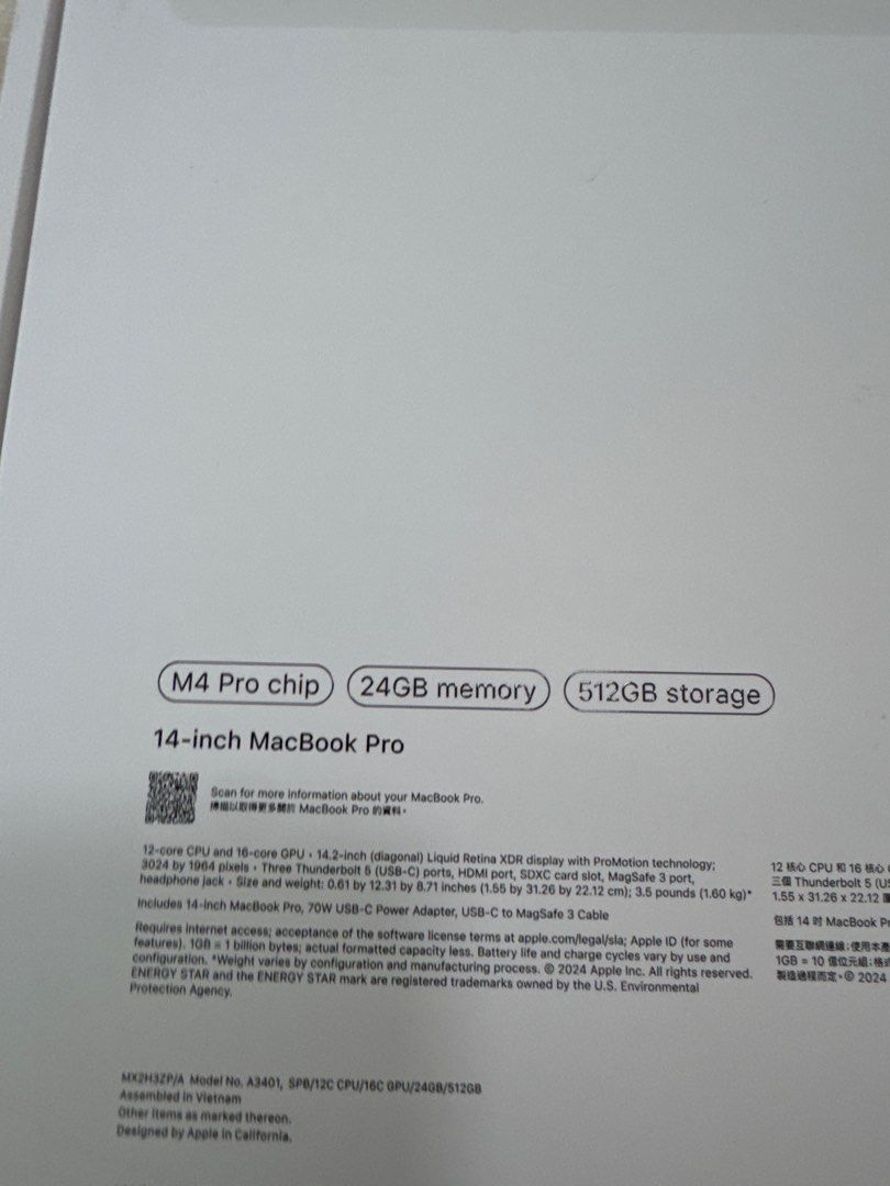 Box only Apple MacBook Pro 14-inch M4 Pro Chip box only, Computers ...