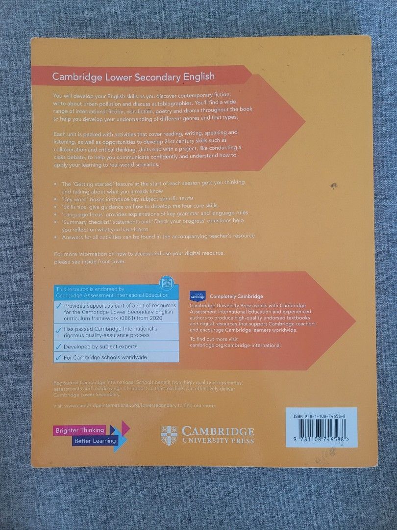 Cambridge Lower Secondary English Learner's Book 7, Hobbies & Toys, Books & Magazines, Textbooks ...