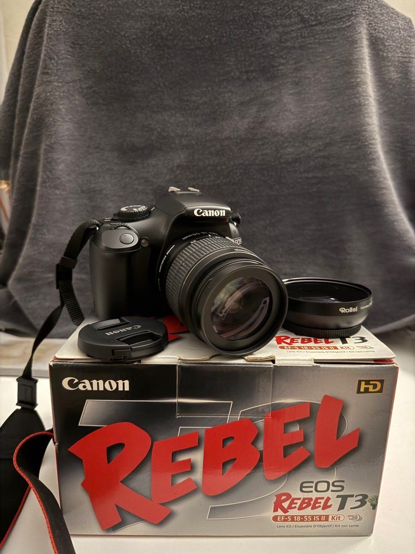 Canon EOS Rebel T3 DSLR Camera Kit, Photography, Cameras on Carousell