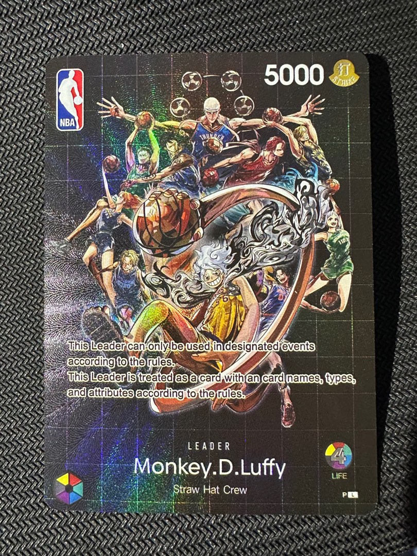 Custom made OPTCG - One piece NBA Card Monkey D Luffy Leader Basketball ...
