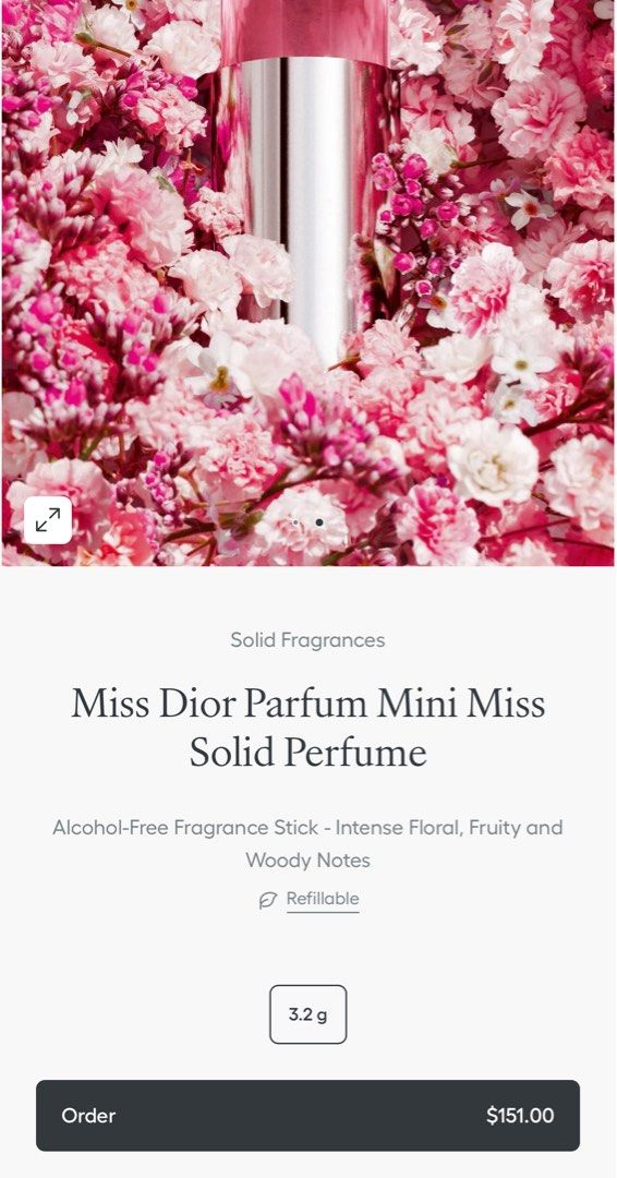 Dior Miss Dior Parfum Mini Miss Solid Perfume, Beauty & Personal Care ...