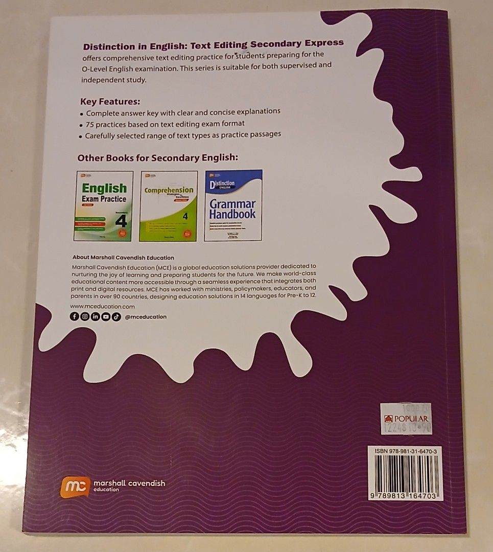 Distinction in English Text Editing Secondary Express 4, Hobbies & Toys ...