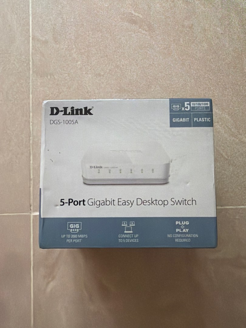 D-Link DGS-1005A 5-Port Gigabit Easy Desktop Switch, Computers & Tech ...