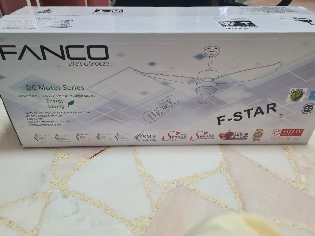 Fanco F star DC ceiling fan - white, Furniture & Home Living, Furniture ...