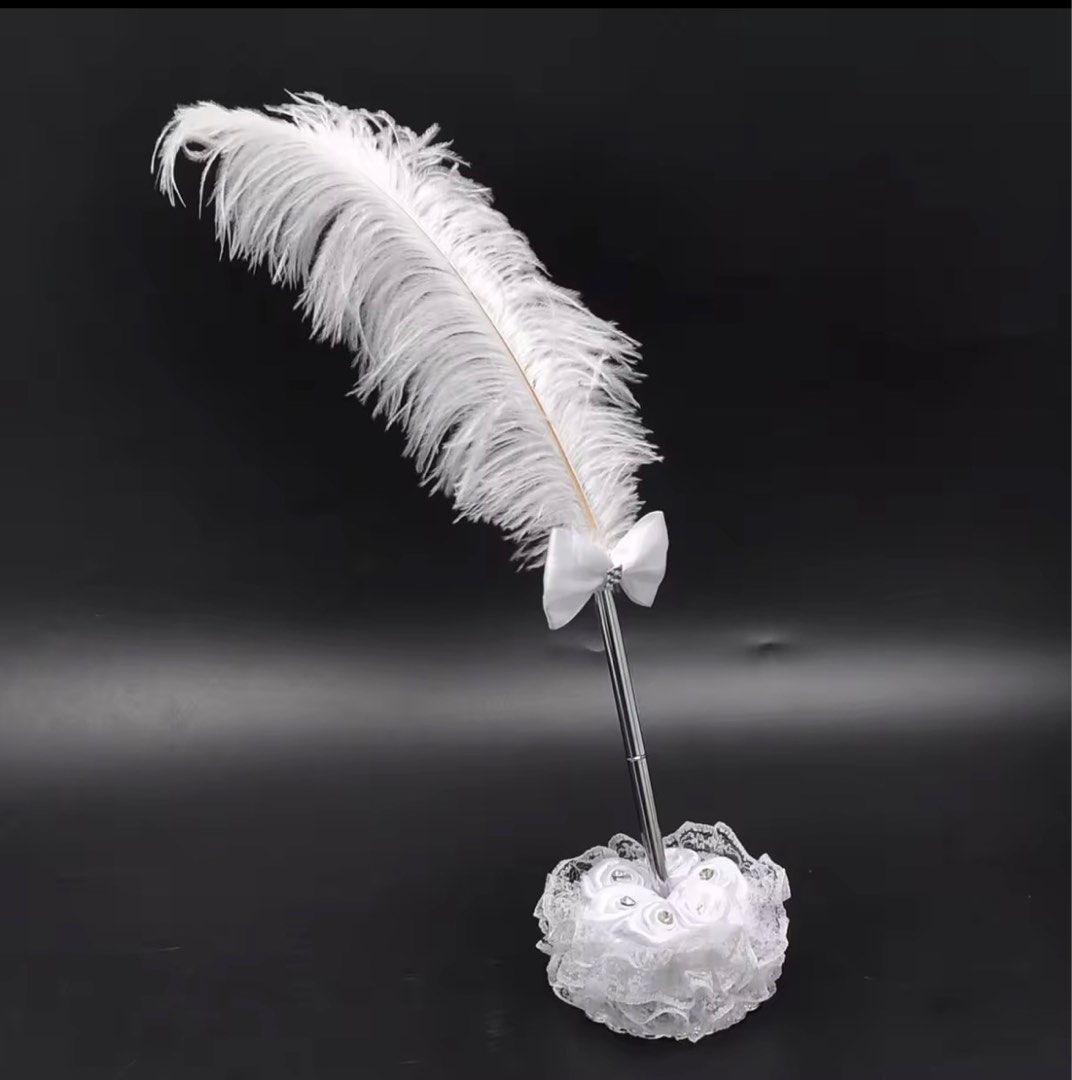 Feather pen with a stand, Hobbies & Toys, Stationery & Craft ...