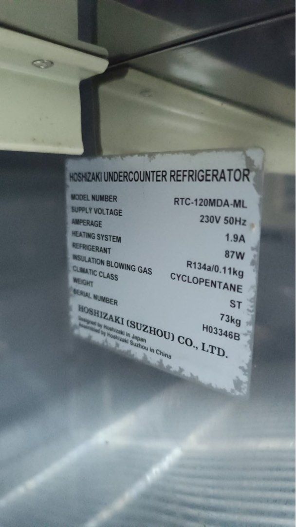 (Free delivery and warranty) Hoshizaki counter chiller 1200x750x850 ...