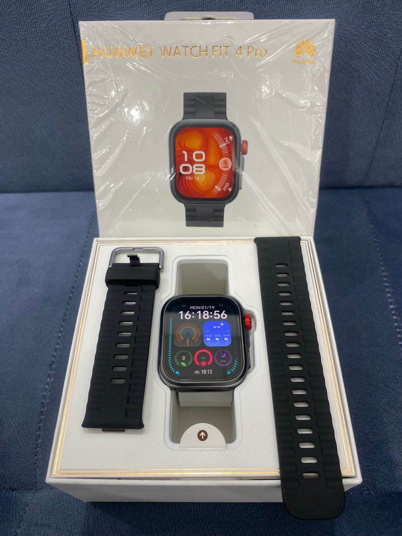 Huawei Watch Fit 4 Pro , Black, Fesyen Pria, Jam Tangan di Carousell