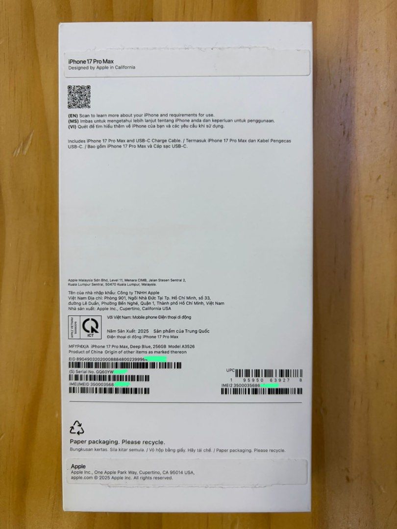 iPhone 17 Pro Max 256GB Deep Blue, Mobile Phones & Gadgets, Mobile ...