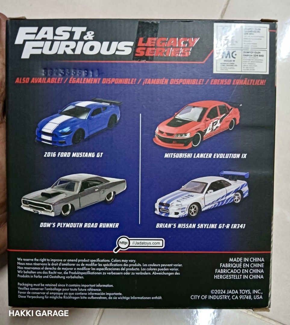 JADA FAST & FURIOUS LEGACY SERIES MITSUBISHI LANCER EVOLUTION IX ...