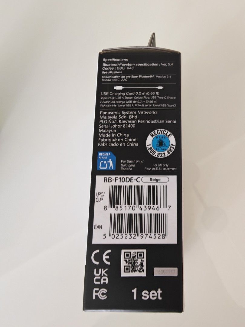 Panasonic Open True Wireless Headphones RB-F10, Audio, Headphones ...