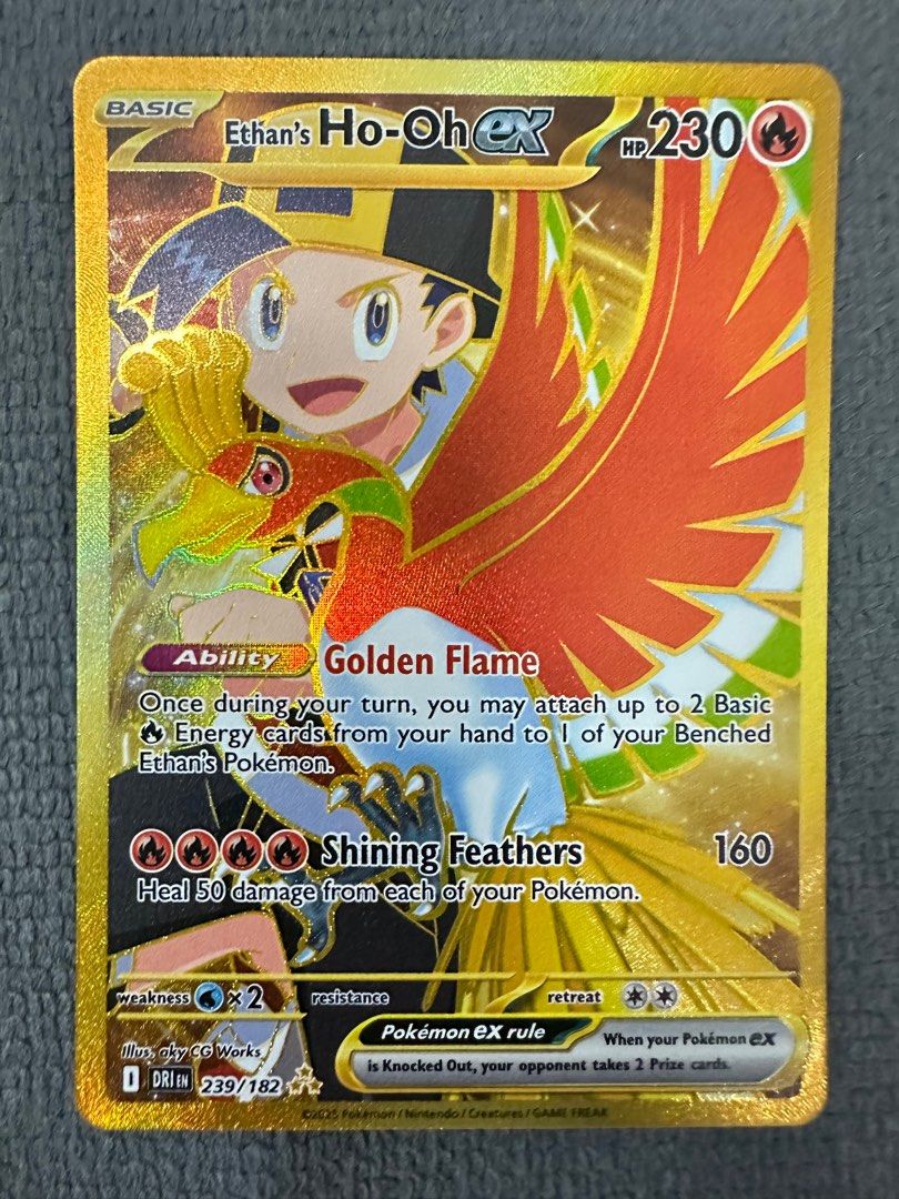 Pokemon Card TCG - Ethan's Ho-Oh EX Hyper Rare 239/182 Destined Rivals ...