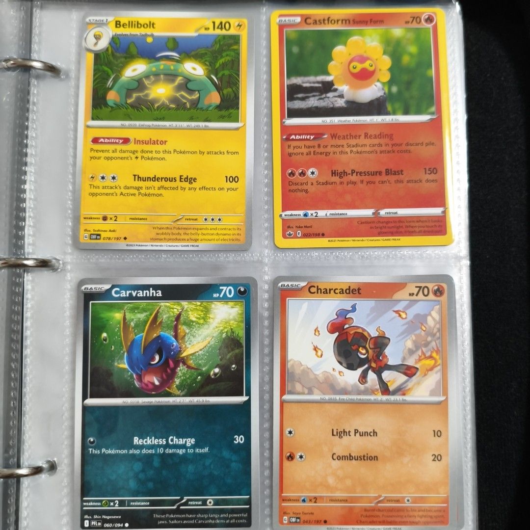 50¢ Pokemon Cards - Bellibolt, Castform, Carvanha, Charcadet, Hobbies ...