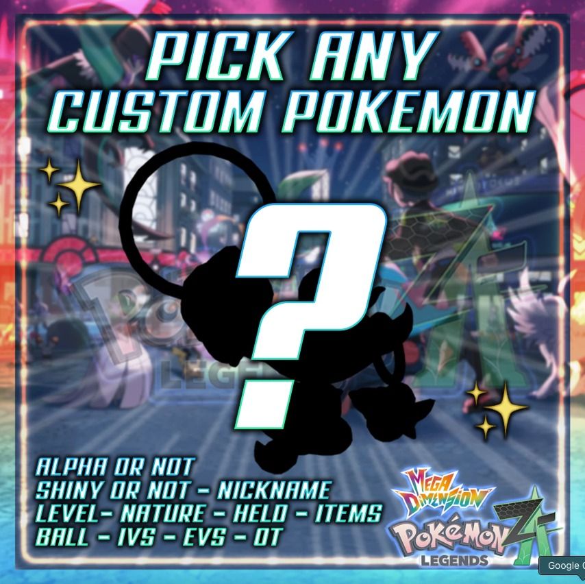 Pokemon Legends ZA Custom Pokemon - Alpha, Shiny, Level, Nature, IVs ...