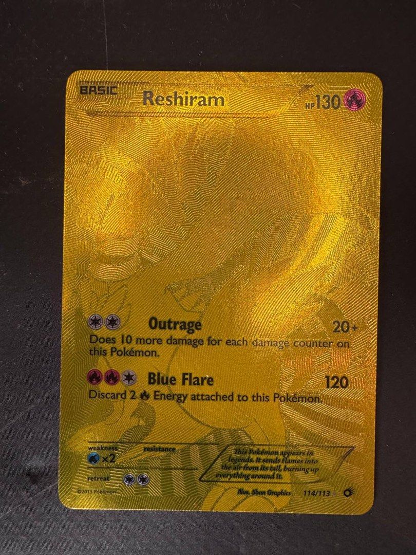 Pokemon Pokémon Reshiram (Legendary Treasure Gold Secret Rare 114 ...