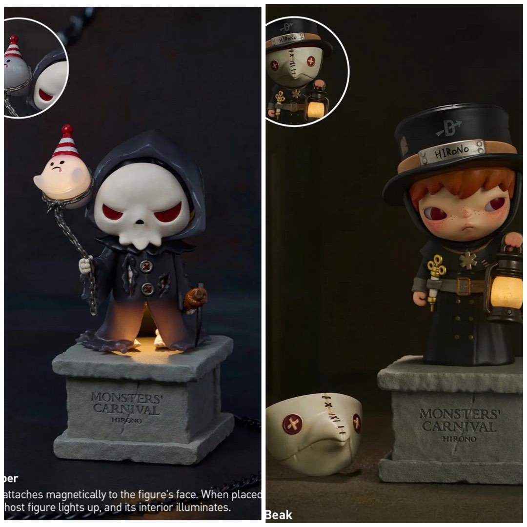 Pop Mart Hirono Monsters' Carnival Series Figures (Grim Reaper + Doctor ...