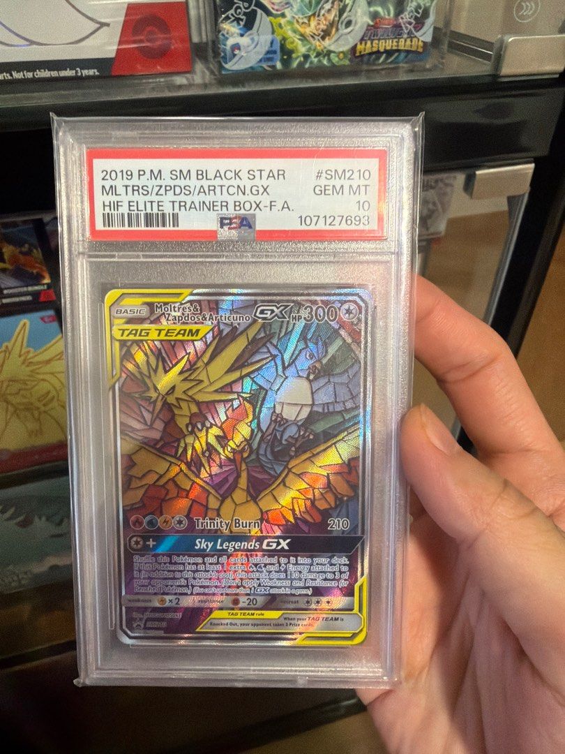 PSA 10 Pokemon SM210 Moltres Zapdos Articuno GX Hidden Fates Card ...